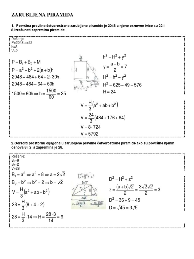 Zarubljena Piramida Zadaci (1)