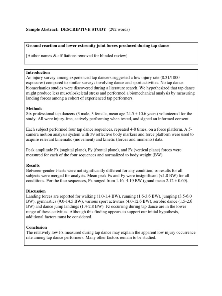 Sample Abstract - Descriptive Study 1 | PDF
