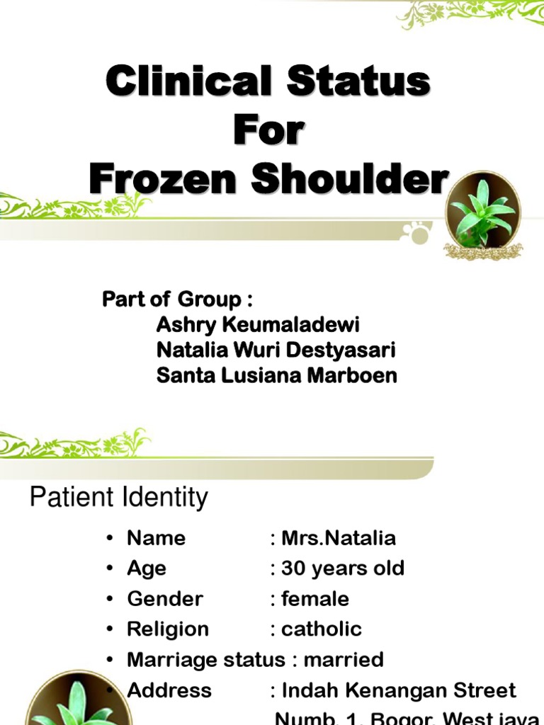 Frozen Shoulder Therapy Guide | PDF