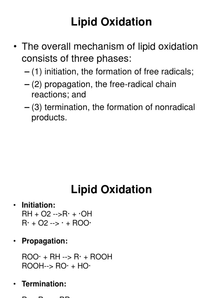 Lipid Oxidation Additional Note | PDF | Lipid Peroxidation | Radical ...