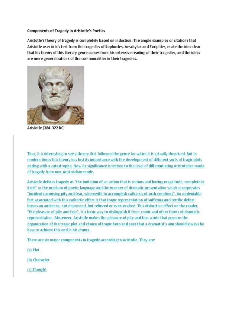 Aristotle's Six Elements of Tragedy | PDF | Tragedy | Plot (Narrative)