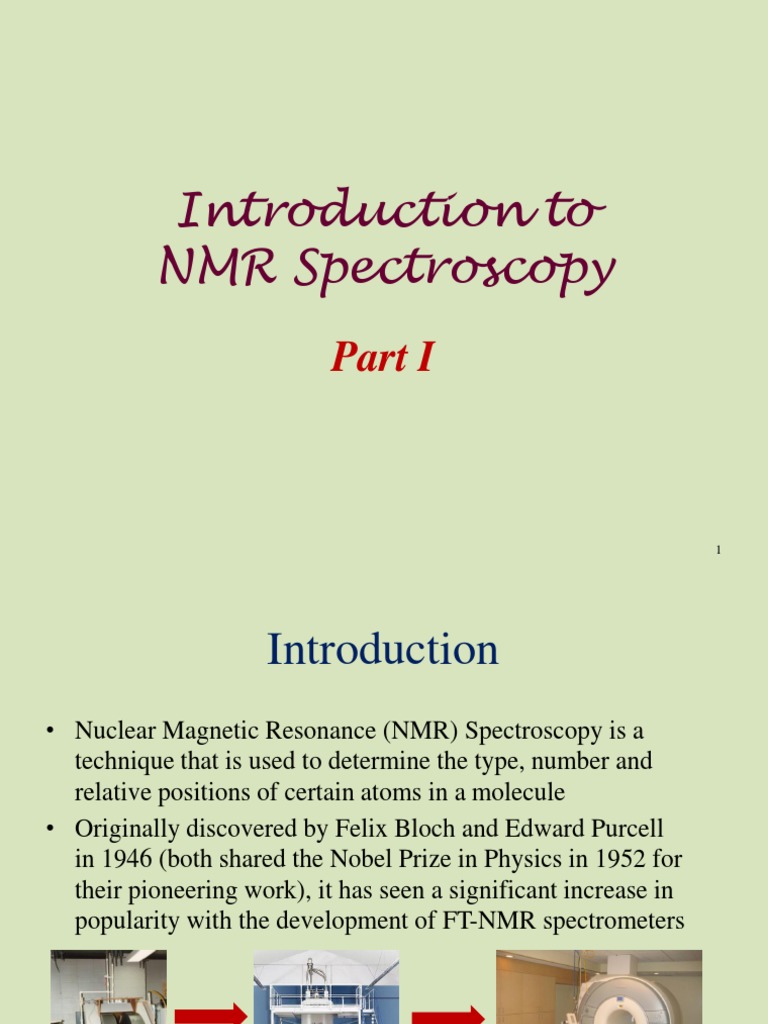 NMR Spectroscopy - Part 1 - Summer 2015 | PDF | Nuclear Magnetic ...