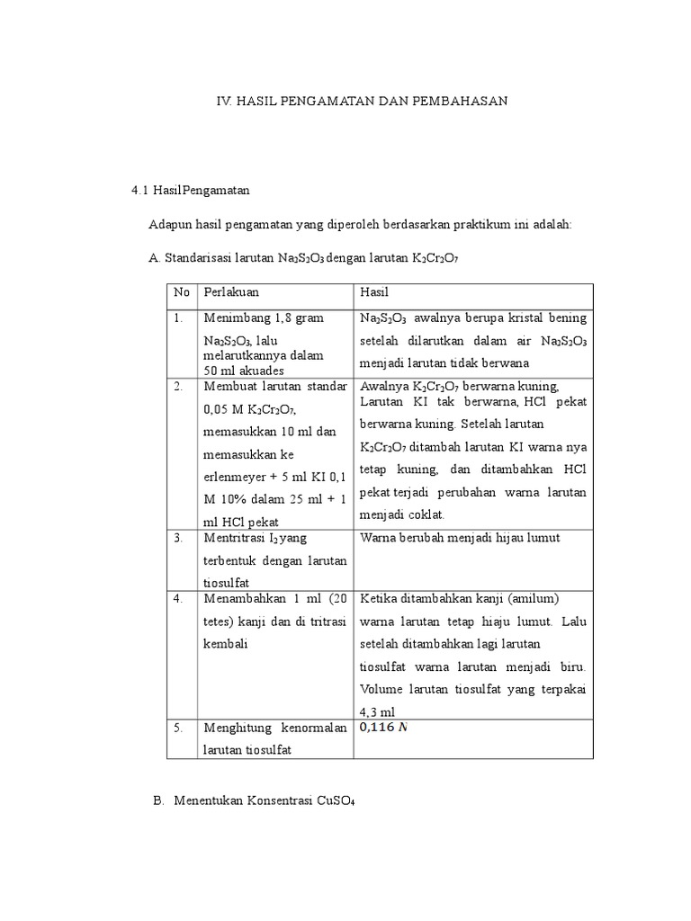Analisis Titrasi Iodometri | PDF