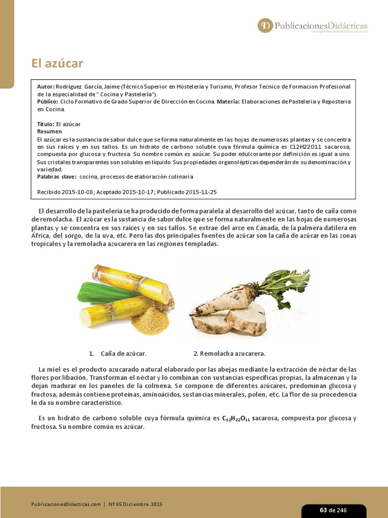 El Azucar | PDF | Azúcar | Dieta y nutrición