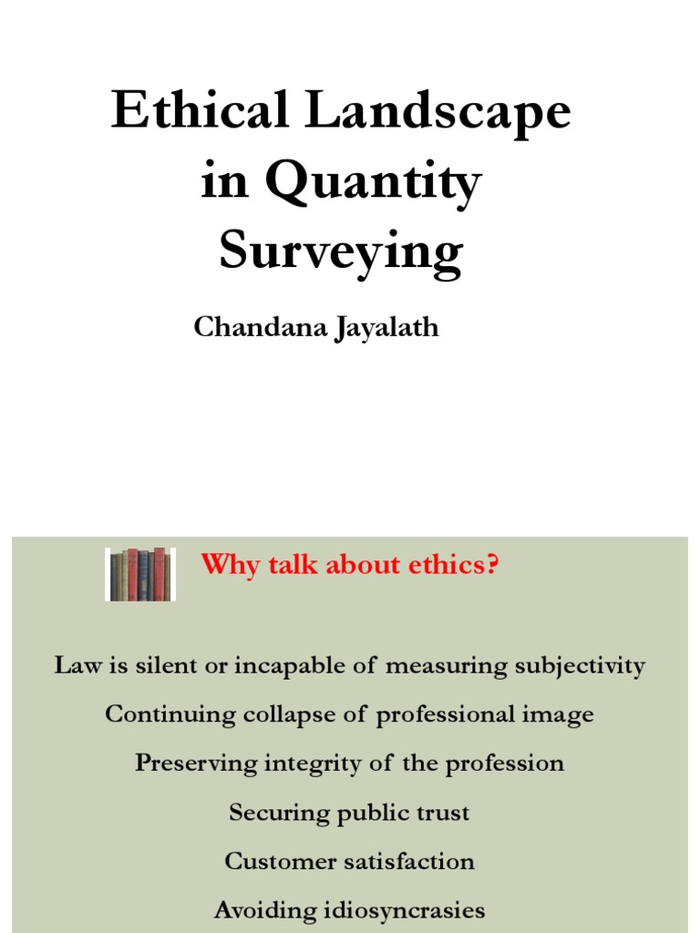CPD On Ethical Landscape in Quantity Surveying (Bahrain 2016) | PDF ...
