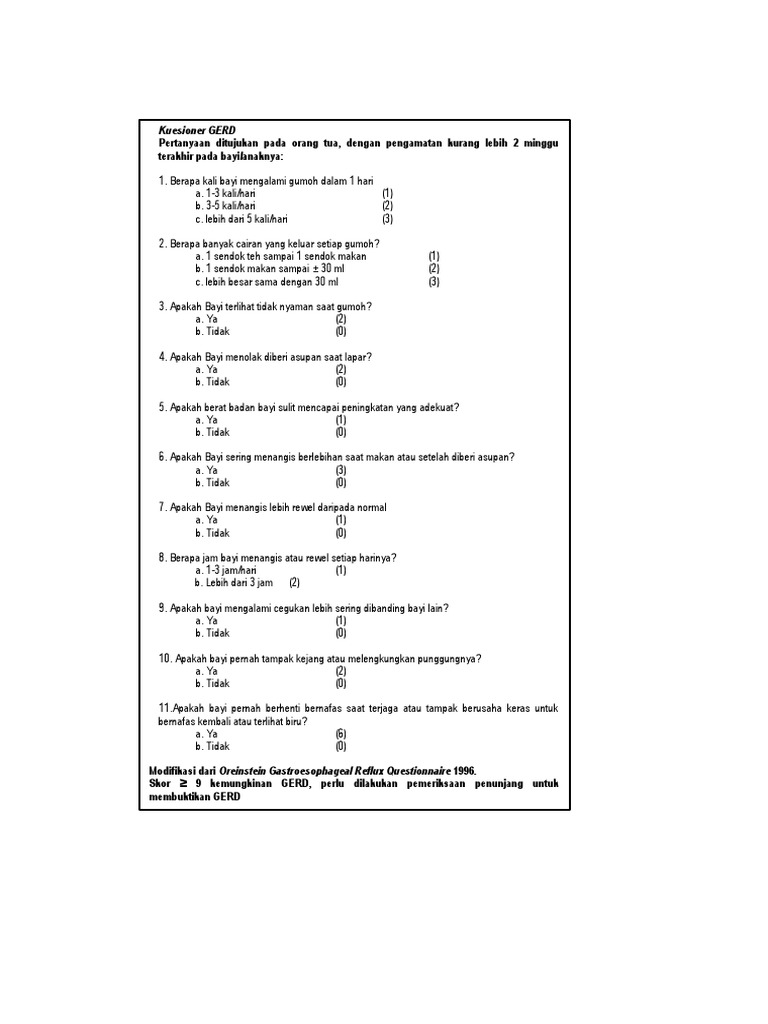Kuesioner GERD | PDF