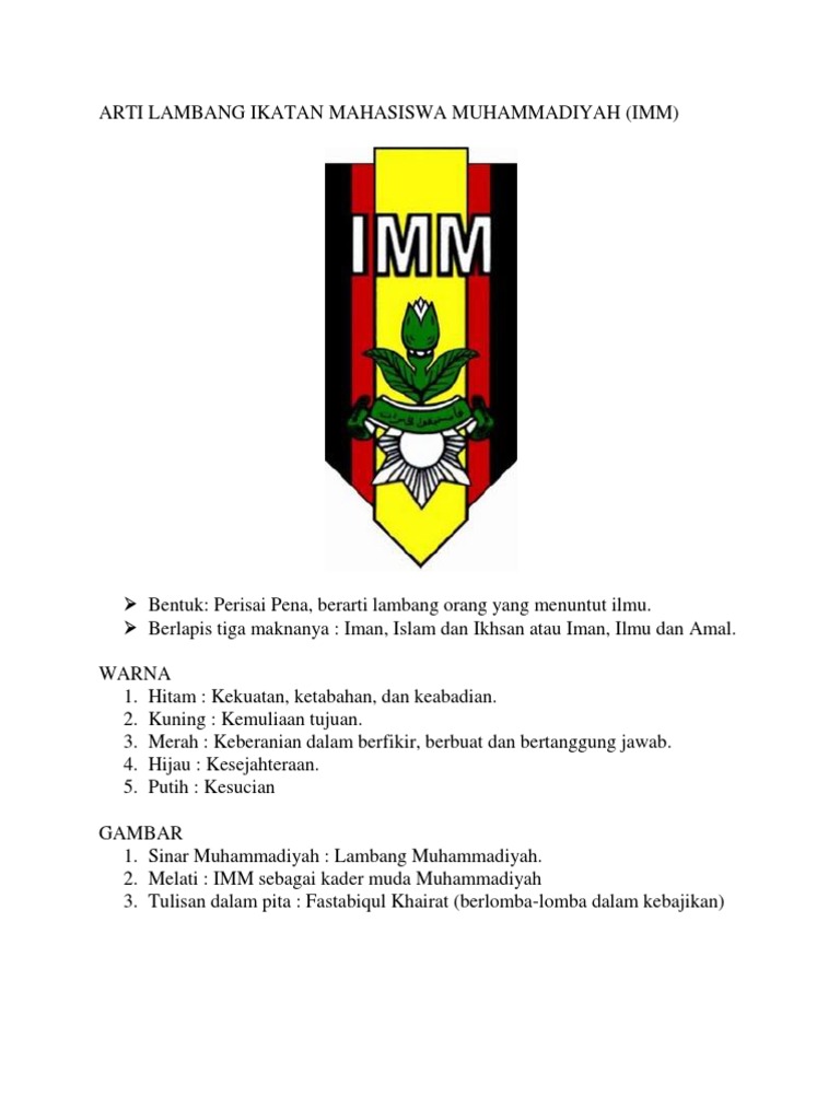 Arti Lambang Ikatan Mahasiswa Muhammadiyah | PDF