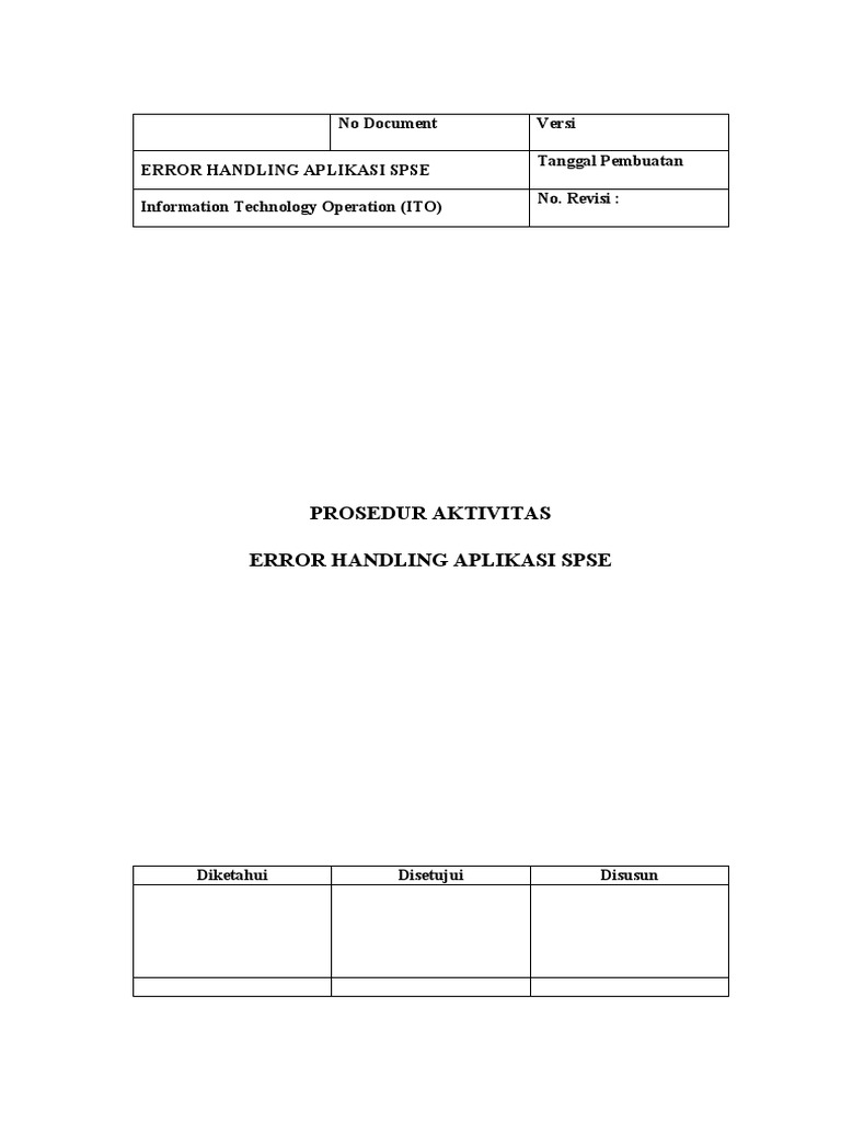 SOP Error Handling LPSE | PDF