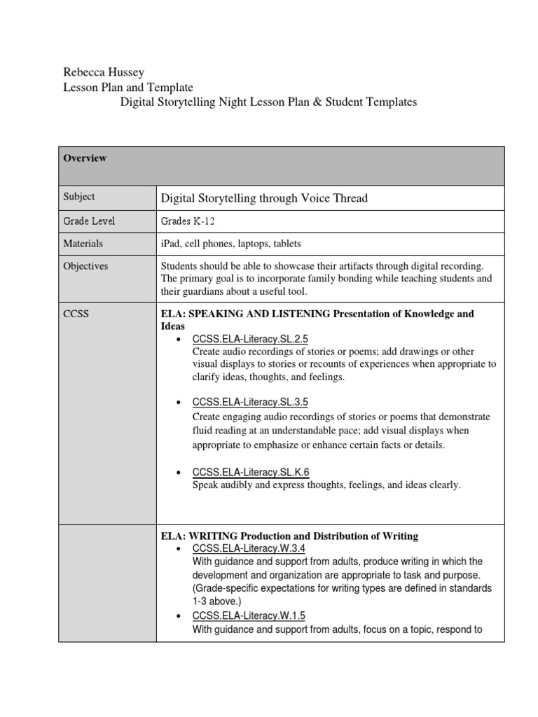 Lesson Plan Storytelling Edu315 | PDF | Storytelling | Lesson Plan