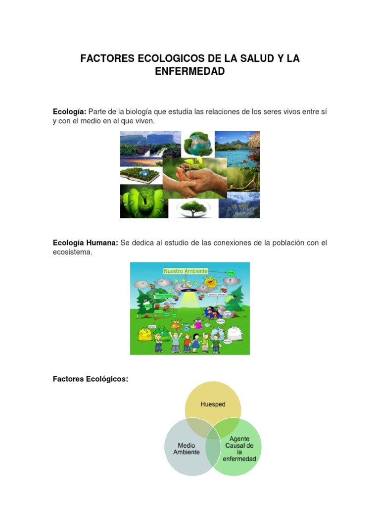 Factores Ecologicos de La Salud y La Enfermedad | PDF