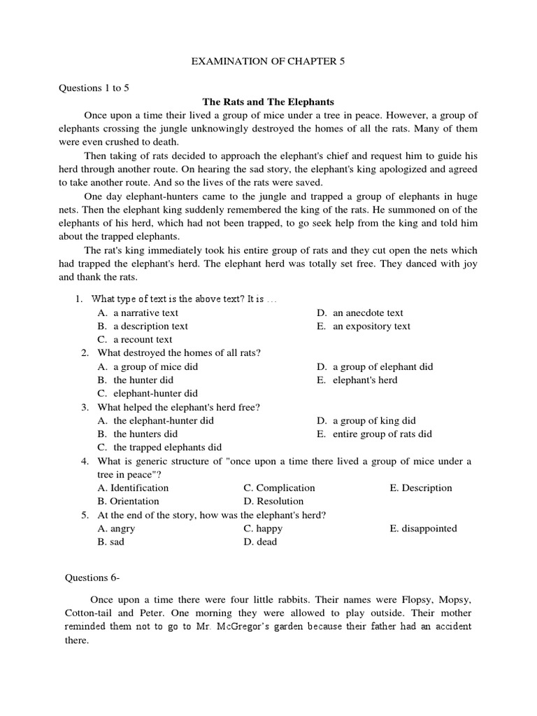 Soal Soal Narrative Text | PDF | Mr. Mc Gregor | Fairies