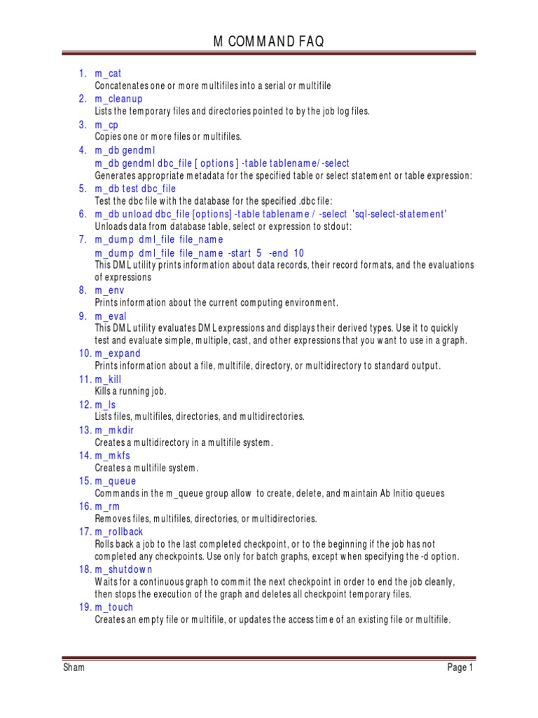 M Command Faq | PDF