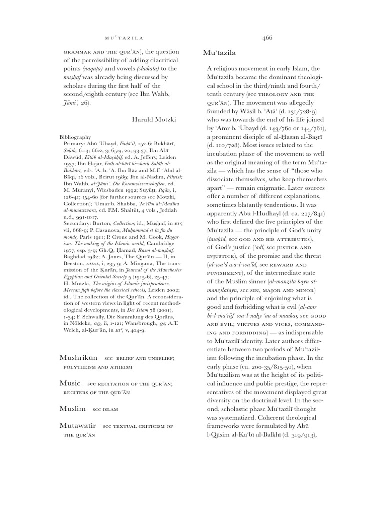 Mutazila | PDF | Exegesis | Miracle