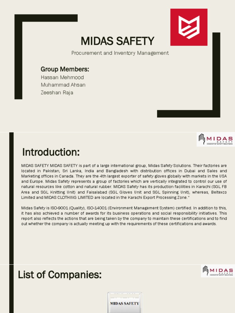 Midas Safety PPT Procurement and Inventory Management | Download Free ...
