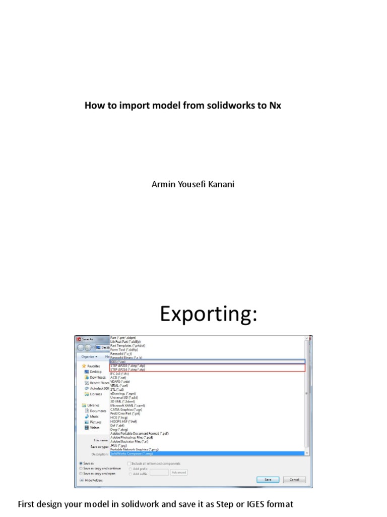 Importing SolidWorks Models to NX | PDF | Teaching Methods & Materials ...