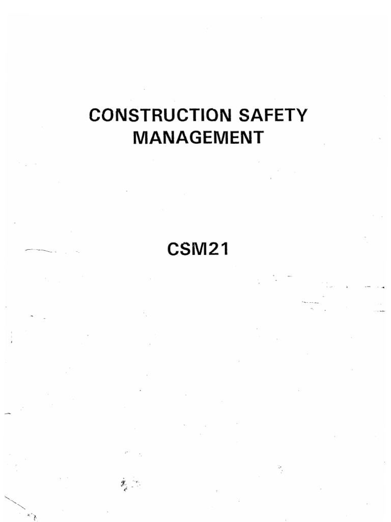 Construction Safety Management Csm21 | PDF