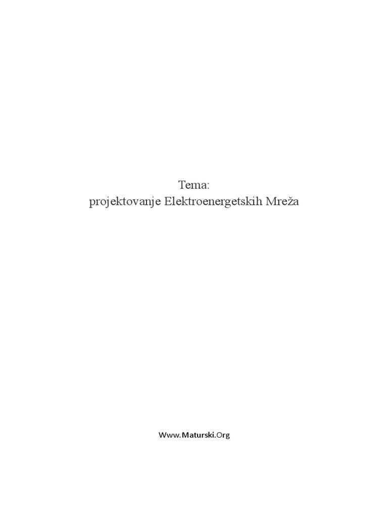 Projektovanje Elektroenergetskih Mreza | PDF