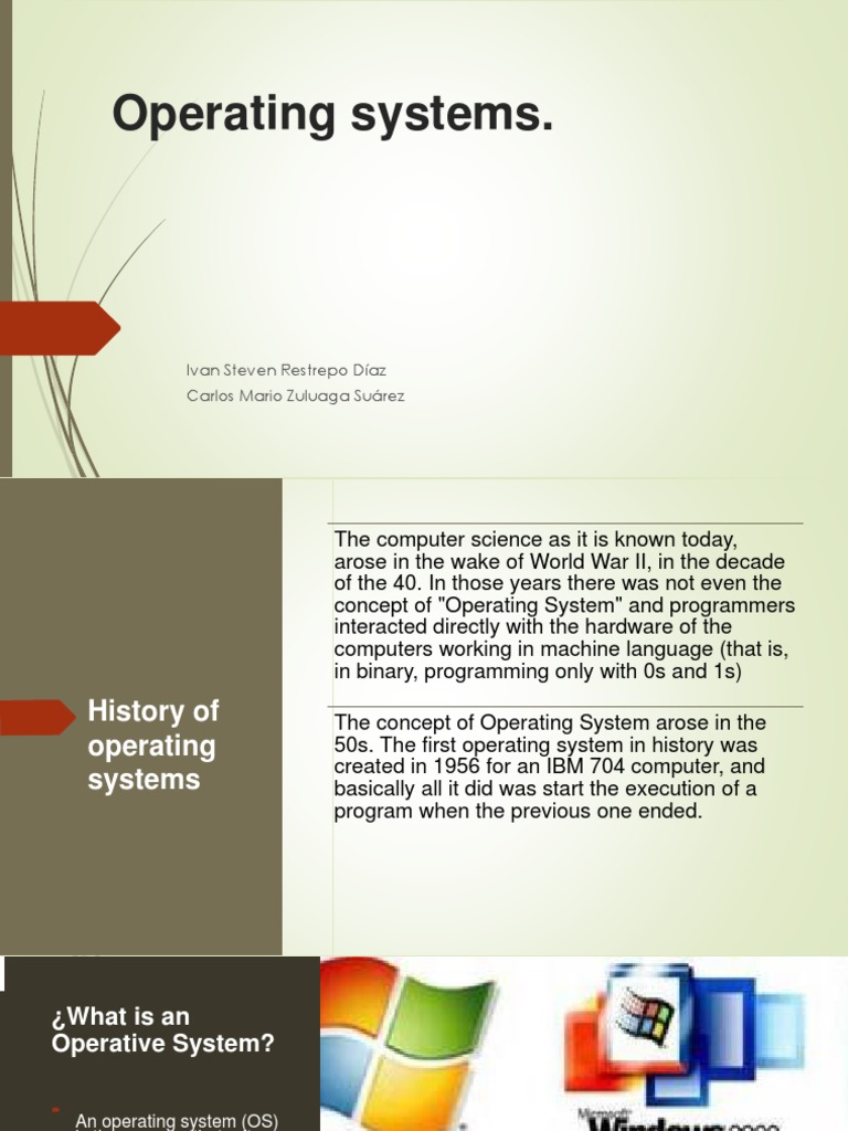 Operating Systems.: Ivan Steven Restrepo Díaz Carlos Mario Zuluaga Suárez | PDF | Device Driver ...