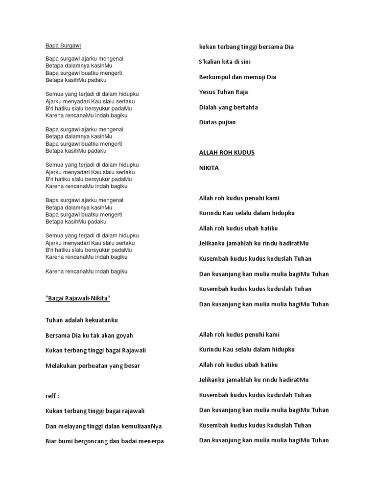 Lirik Lagu Rohani | PDF