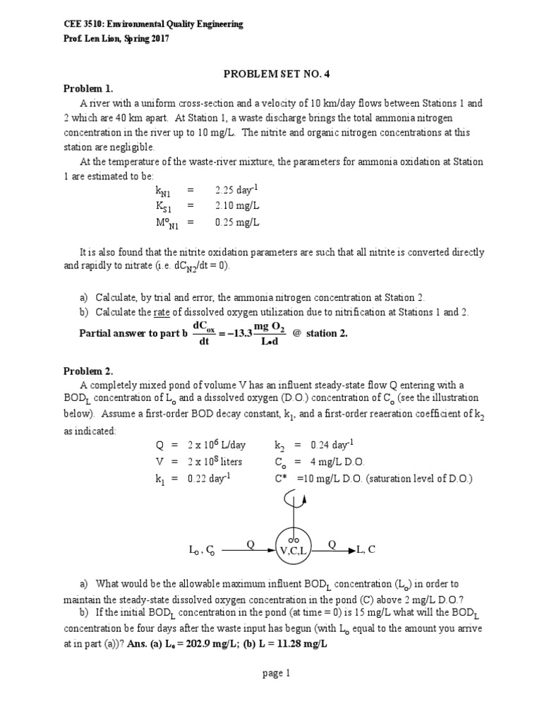 3510 Prob - Set 4 (2017) | PDF | River | Water
