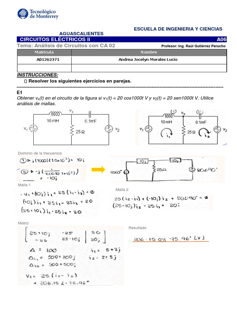 Hojas De Trabajo De Circuitos Eléctricos