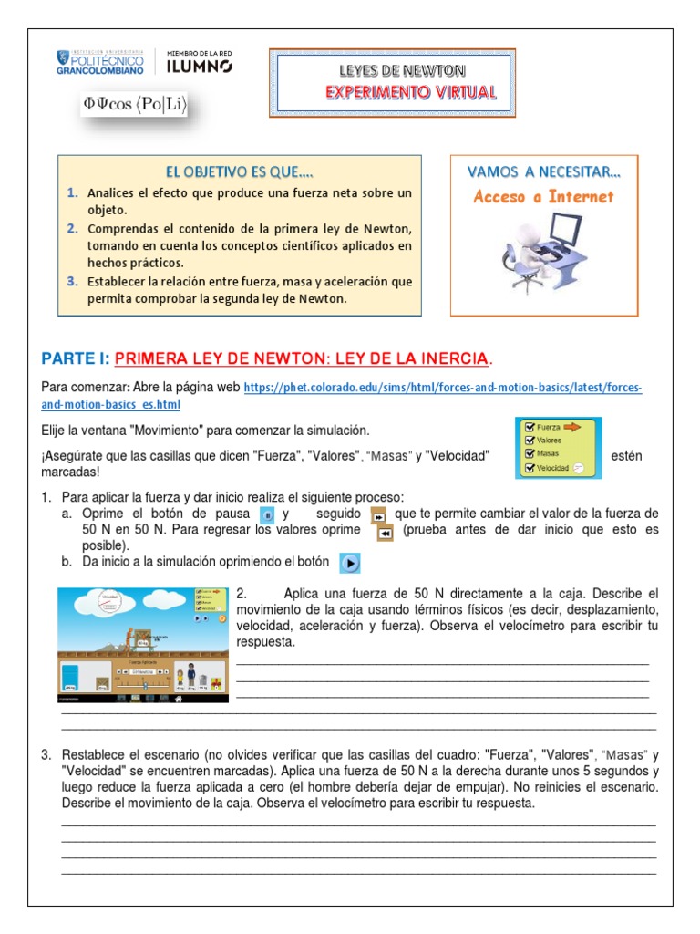 Comprendiendo las Leyes de Newton a través de la simulación "Fuerzas y ...