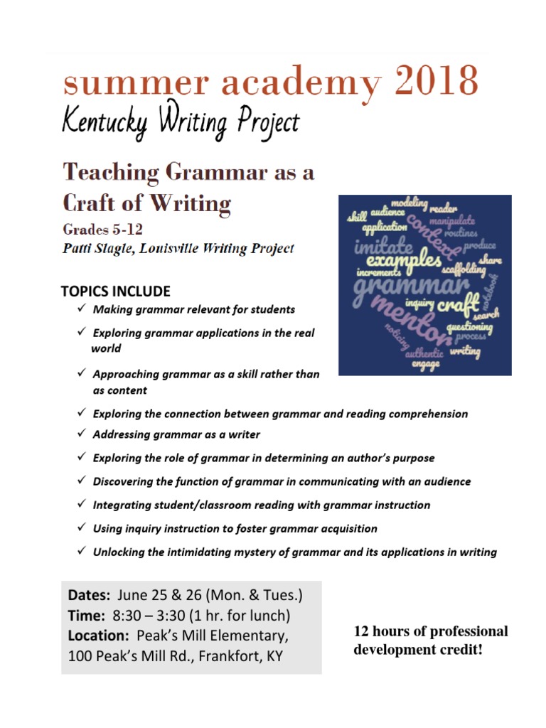 Grammar Academy Flyer 2018 | PDF | Semiotics | Education Theory