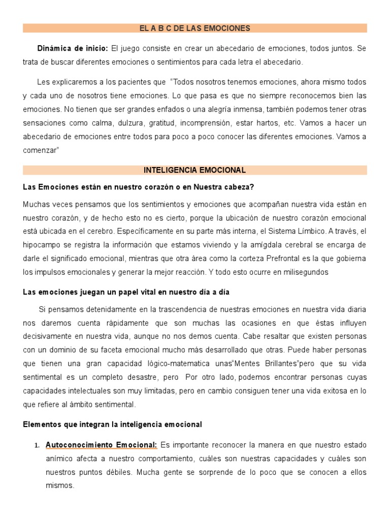 El ABC de Las Emociones | PDF | Las emociones | Ansiedad
