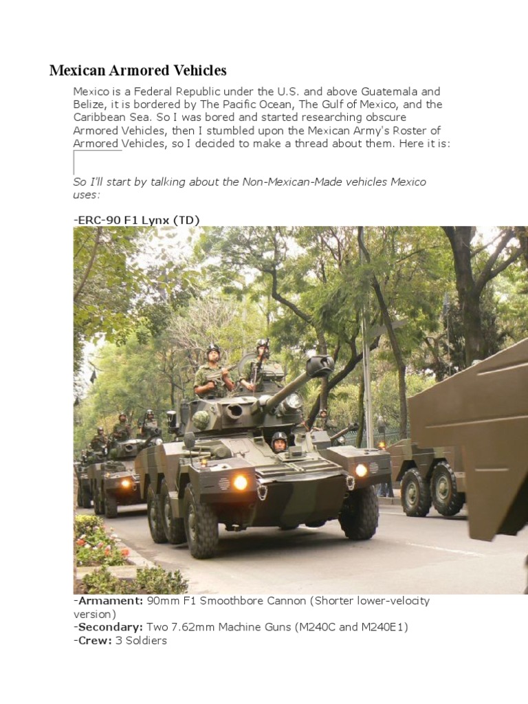 Mexican Armored Vehicles | Combat Vehicles | Firearms