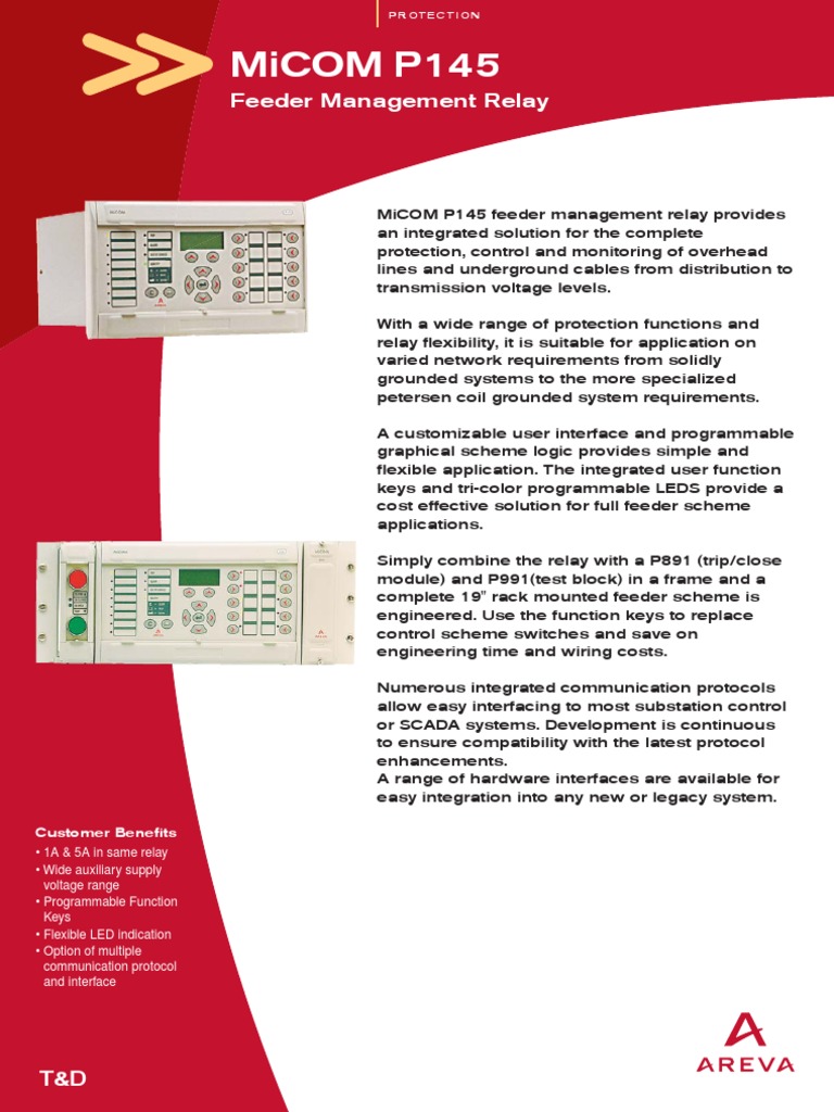 Micom P145: Feeder Management Relay | Download Free PDF | Transformer ...