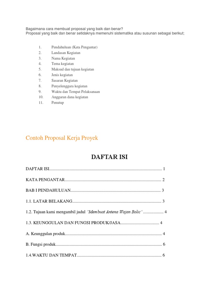 Bagaimana Cara Membuat Proposal Yang Baik Dan Benar | PDF