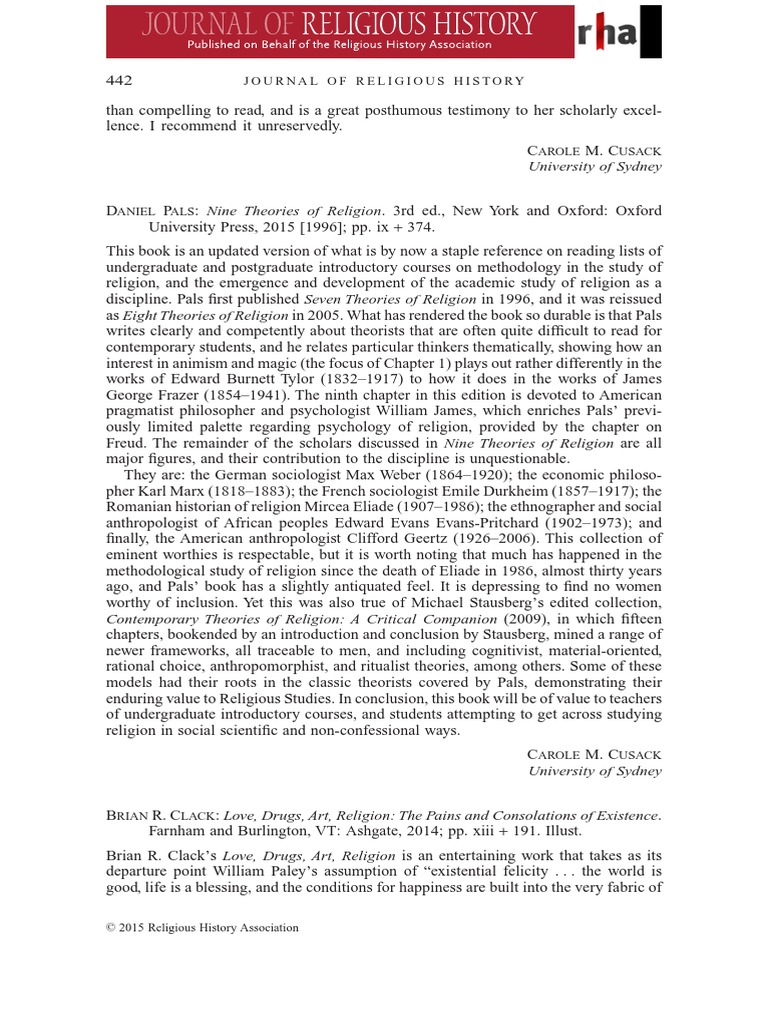 Nine Theories of Religion | PDF | Religious Studies | Sociology