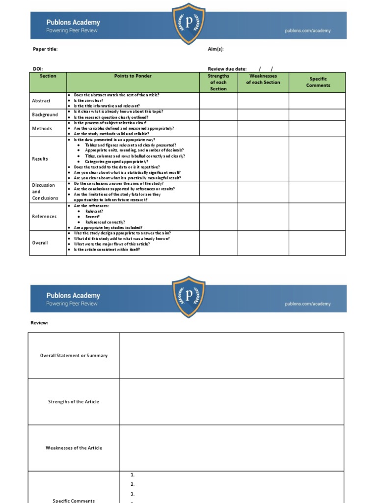 Review Template | PDF | Scientific Method | Science