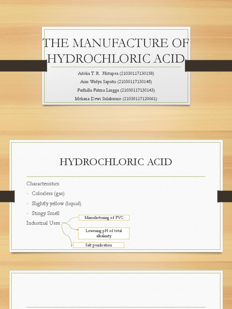 Industrial Manufacture of Hydrochloric Acid | PDF | Hydrochloric Acid ...