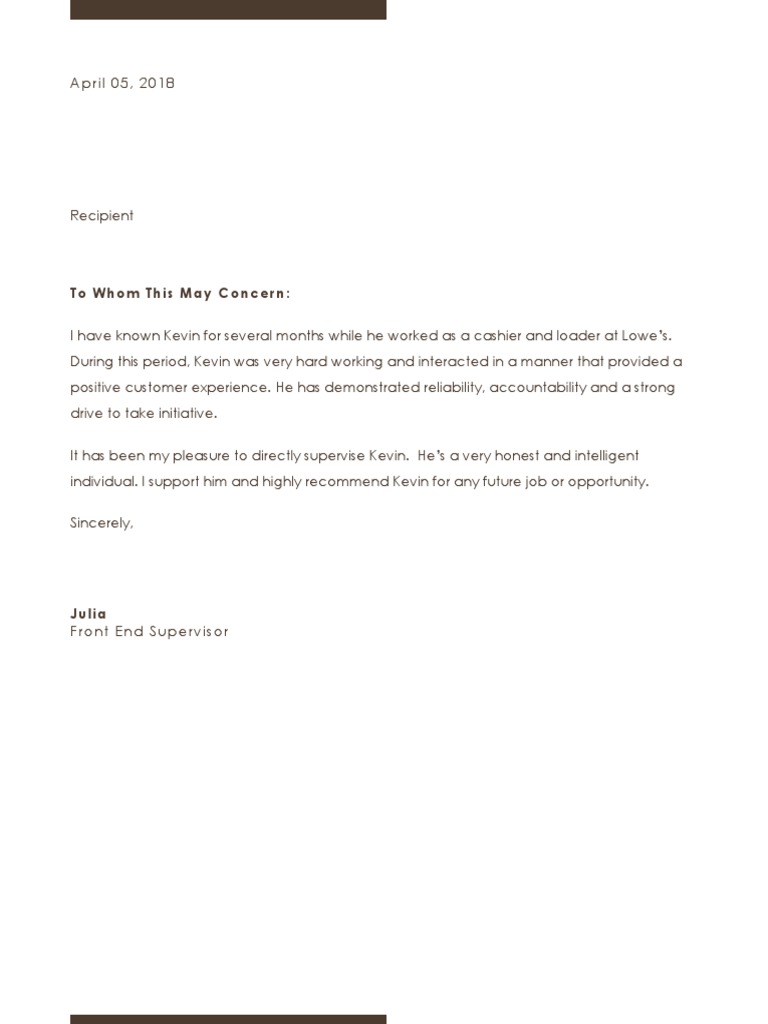 Reference Letter | PDF