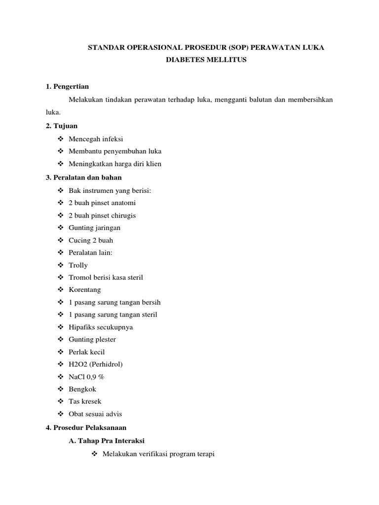 Sop Perawatan Luka Ulkus DM | PDF