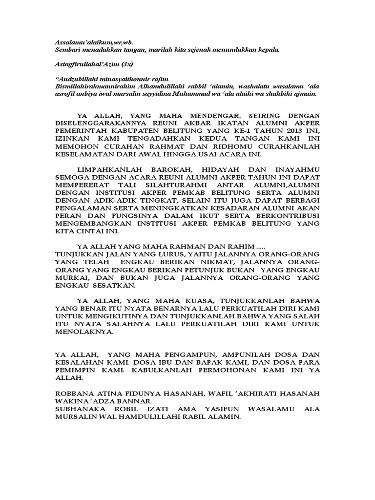 Doa Reuni | PDF