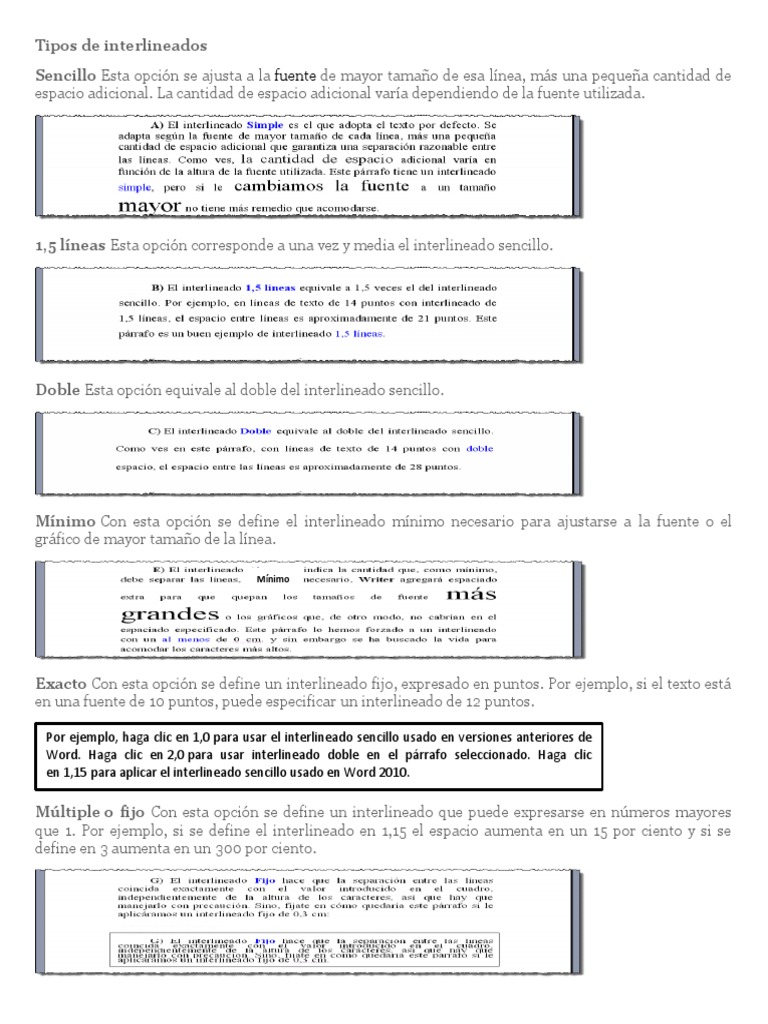 Tipos de Interlineados | PDF