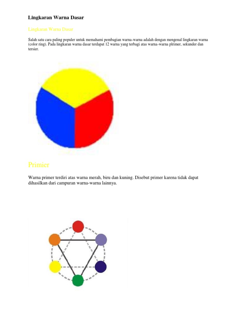 Lingkaran 12 Warna Dasar dan Campurannya | PDF