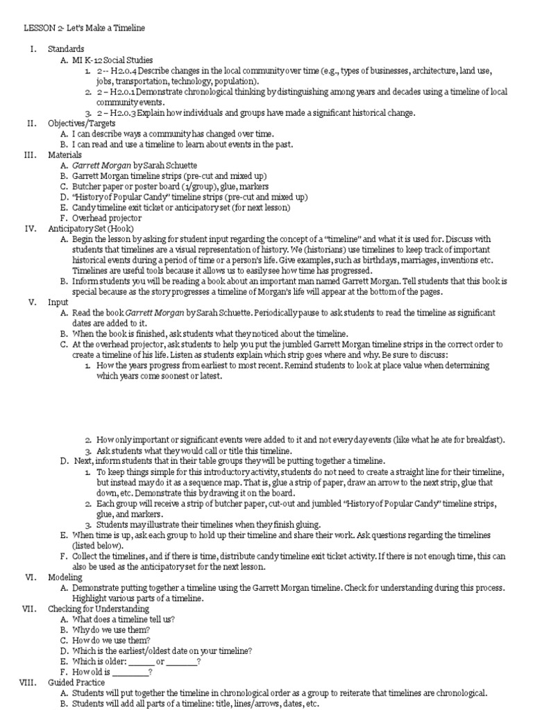 Timeline Lesson Plan For Weebly | PDF | Confectionery