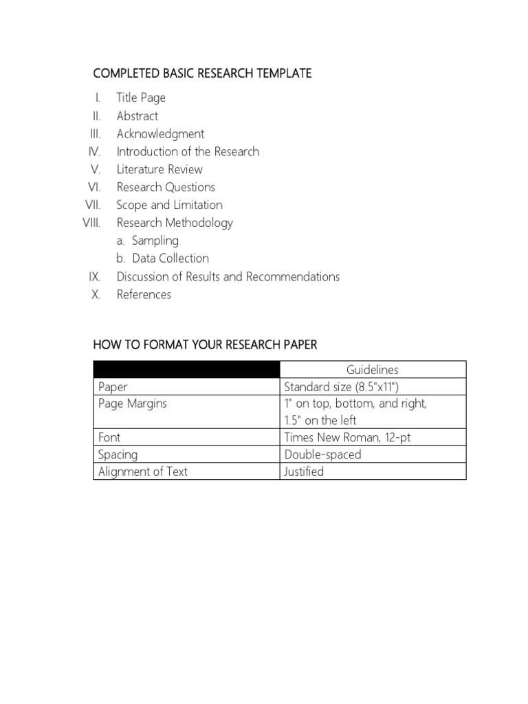 Basic Research Template | PDF | Teachers | Motivation