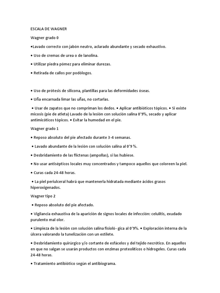 Escala de Wagner | PDF | Enfermedades y trastornos | Medicina