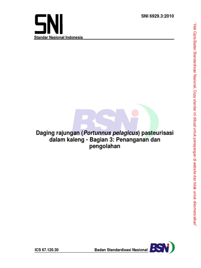 SNI Pengolahan | PDF