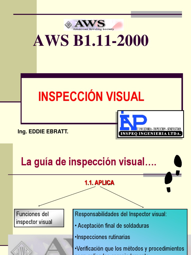 Inspeccion Visual Aws b1.11 - Aws d1.1 | PDF | Soldadura | Construcción