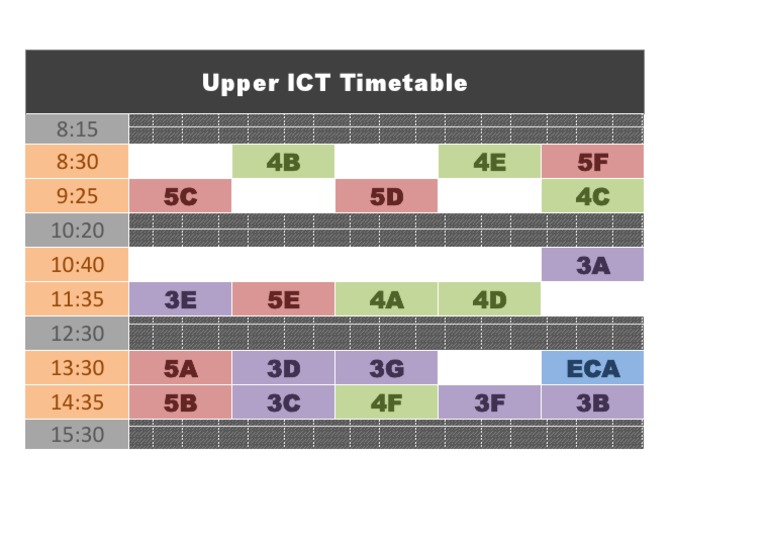 Upper ICT Timetable: 3A 3E 3D 3G 3C 3F 3B | PDF