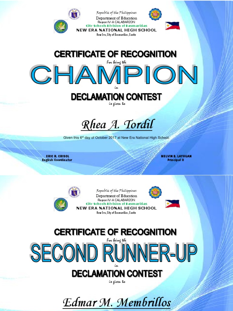 Certificate Poster Making | PDF | Philippines | Education Policy