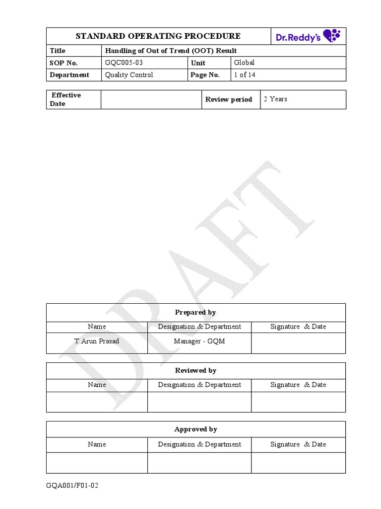 Handling of OOT | PDF | Statistical Inference | Hypothesis