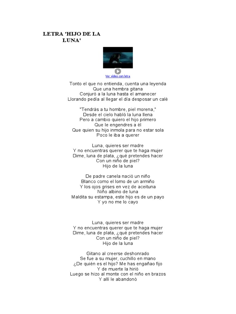 Mecano - Hijo de La Luna