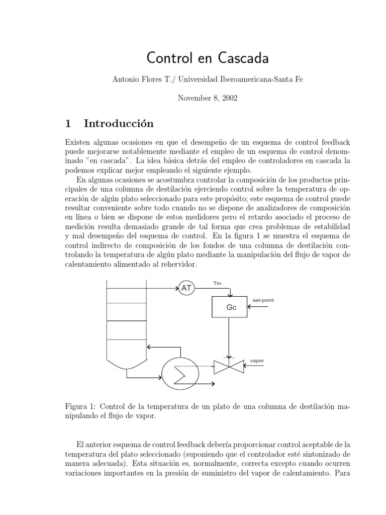 Esquema de Control en Cascada | PDF | Destilación | Sistema de control