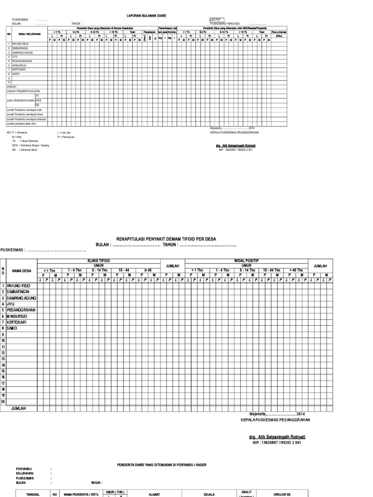Form Lap Diare + Typhoid | PDF